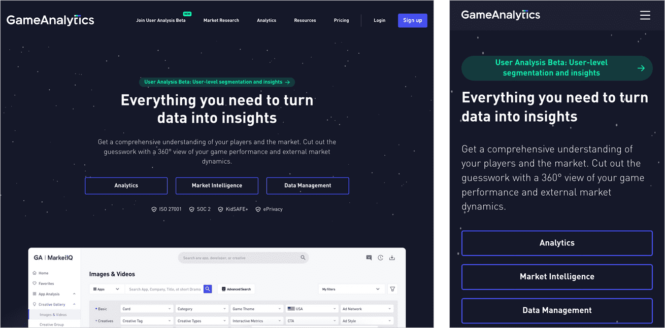 GameAnalytics Website Case Study | Ian Lunn - Front-end Developer